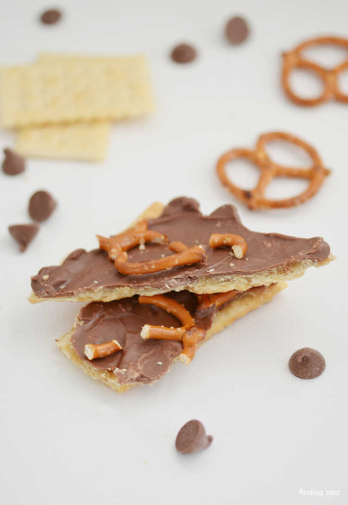 Cracker Toffee with Club Crackers (Christmas Crack) - Finding Zest